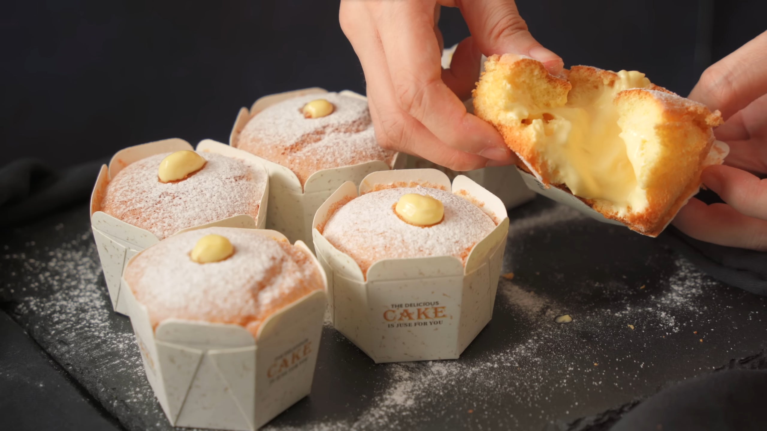 How to make One bite of lava mini chiffon cake, like eating ice cream ...